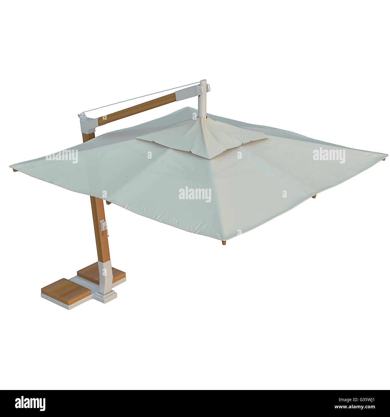 Patio modern square beach umbrella Stock Photo - Alamy