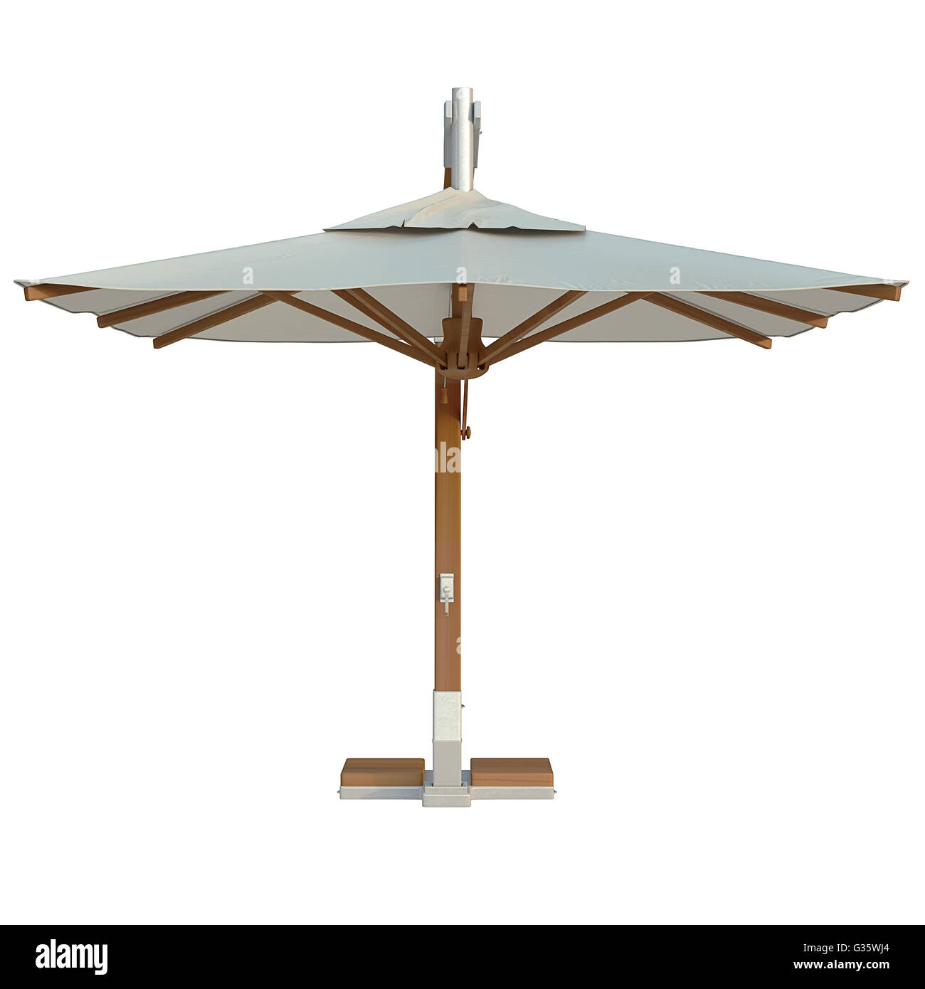 Square modern beach umbrella, front view Stock Photo - Alamy