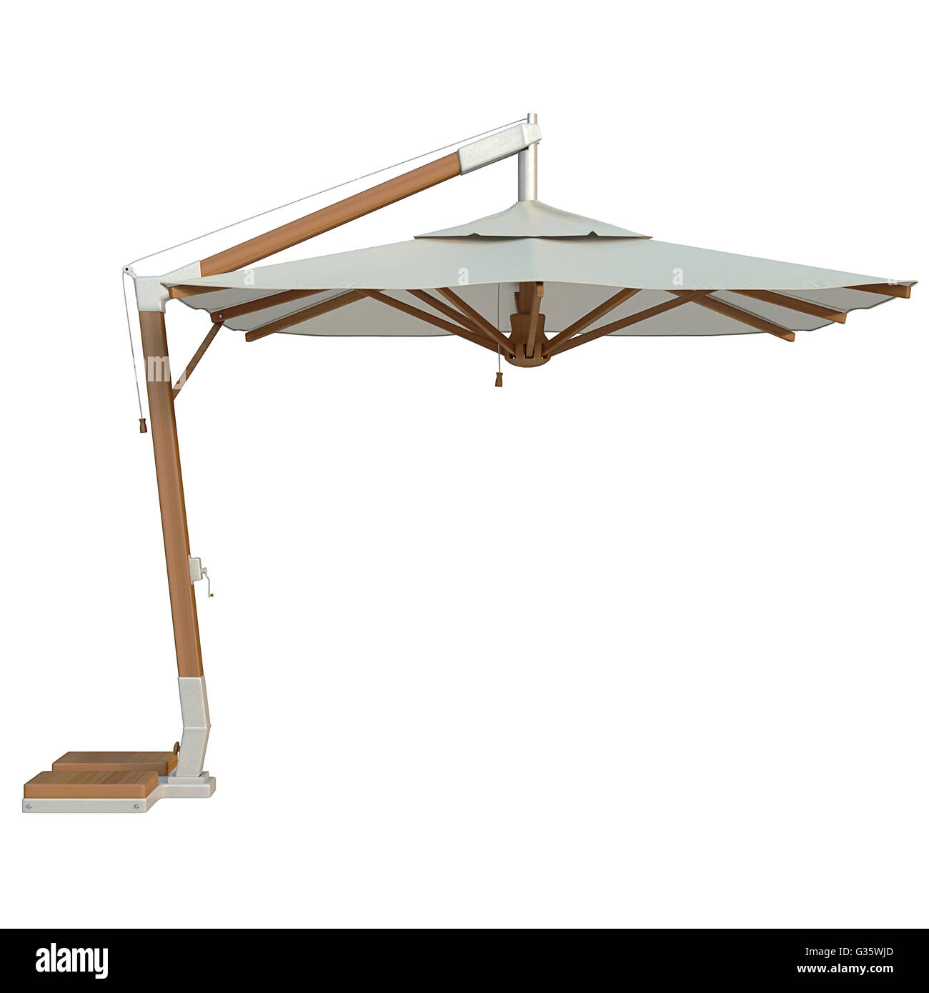 Square modern beach umbrella, side view Stock Photo - Alamy