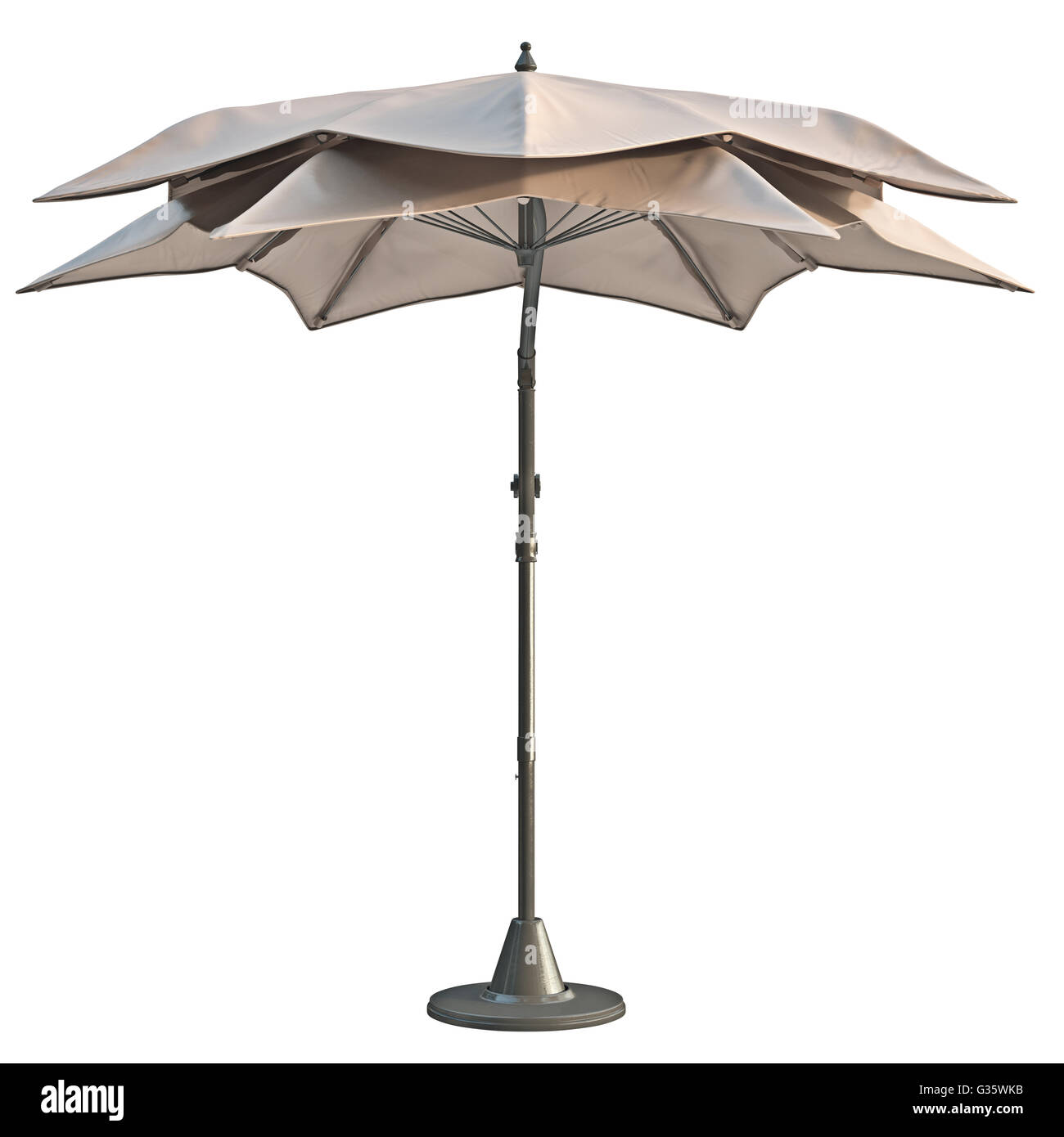 Patio modern beach umbrella, front view Stock Photo - Alamy