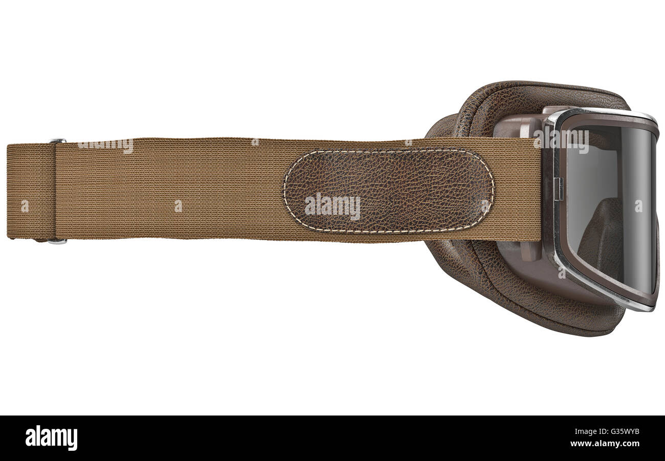 Brown glasses with strap, side view Stock Photo - Alamy