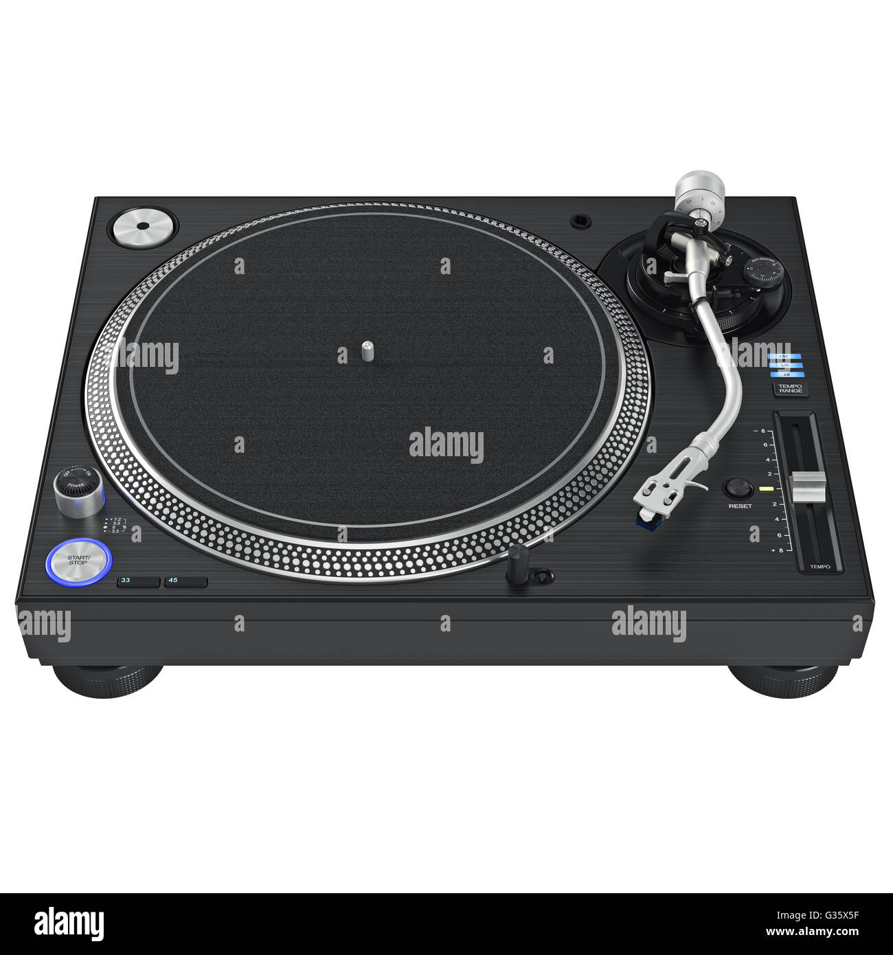 Dj black turntable vinyl records Stock Photo - Alamy