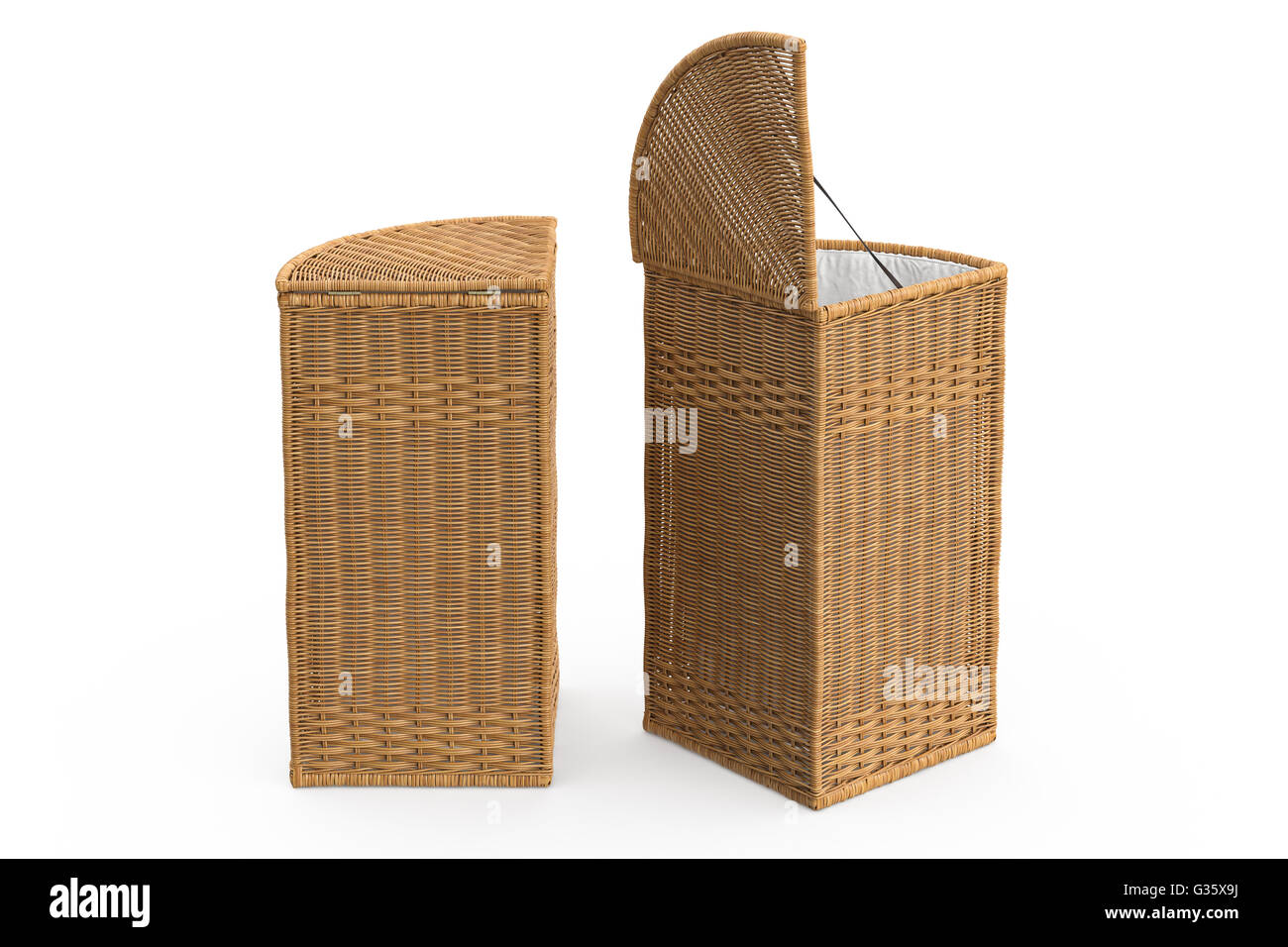 Empty wicker baskets decorative Stock Photo - Alamy