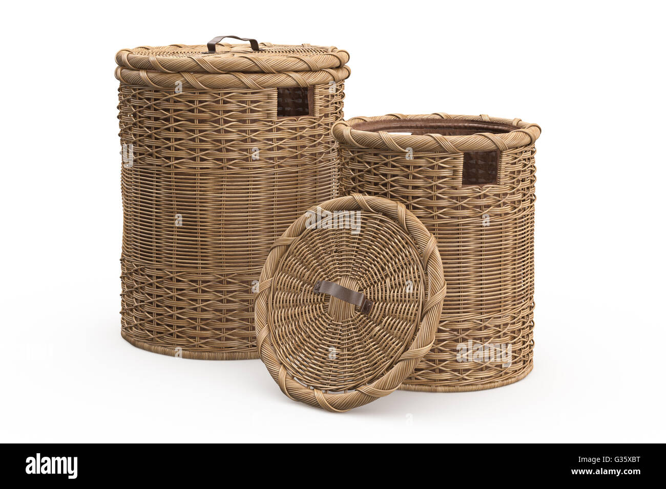 Empty wicker baskets decorative Stock Photo - Alamy