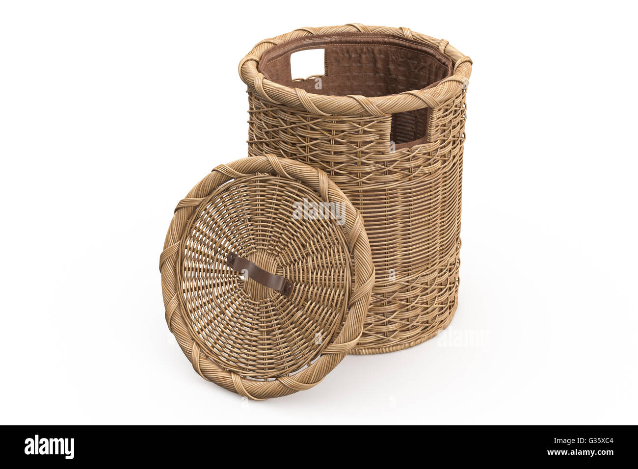 Empty wicker basket decorative Stock Photo - Alamy