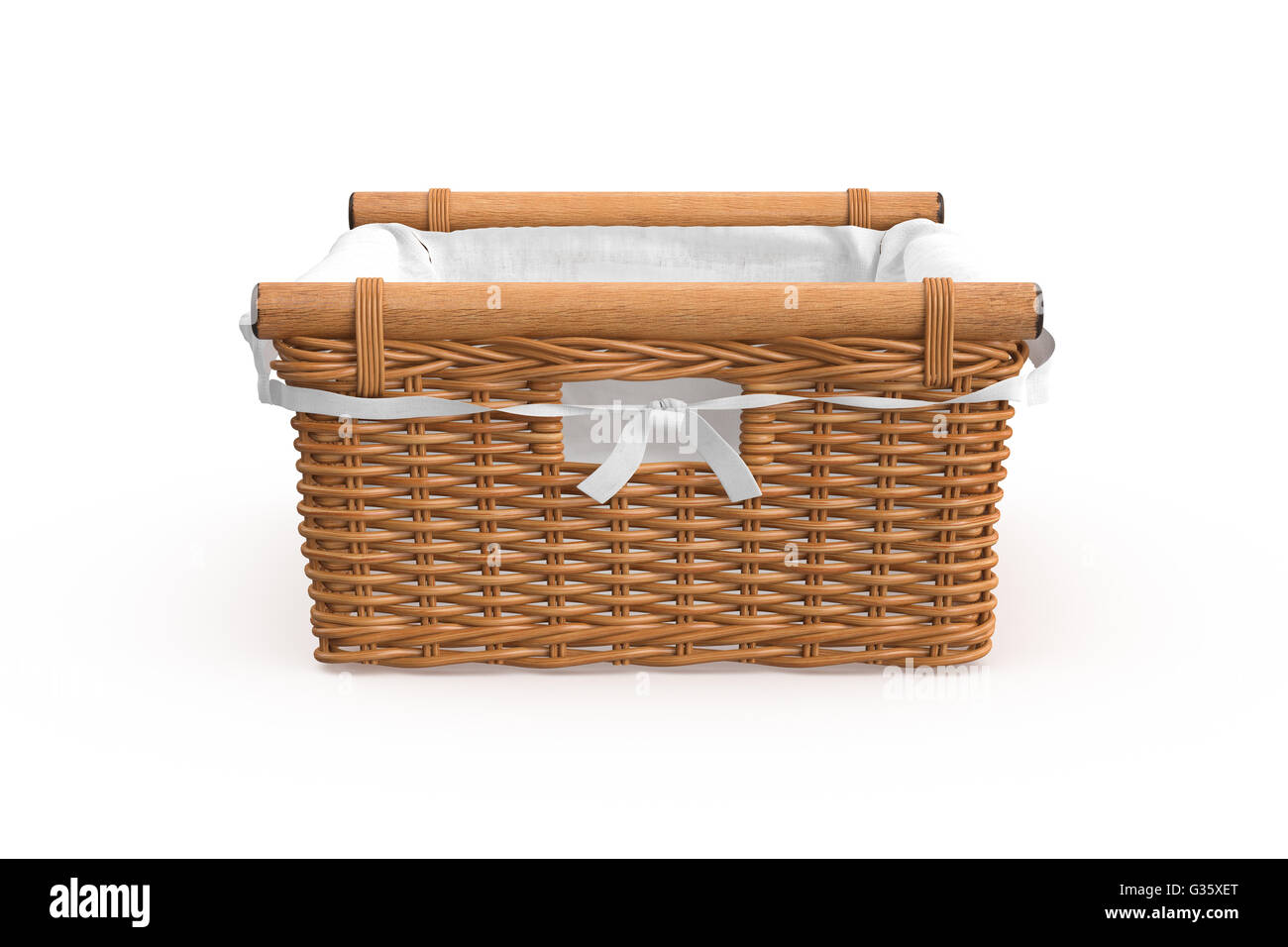 Empty wicker baskets with fabric Stock Photo - Alamy
