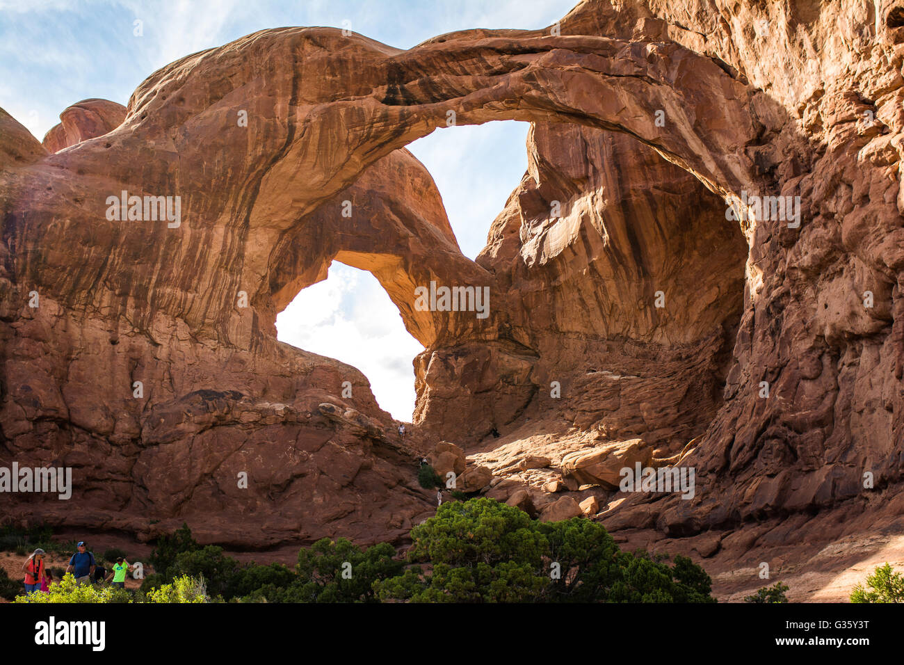 Double Arch in Arches National Park, Moab, Utah, USA Stock Photo - Alamy