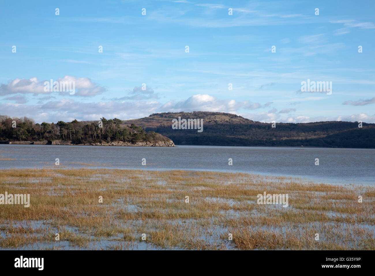 The estuary of The River Kent Holme Island Grange-over-Sands Arnside ...