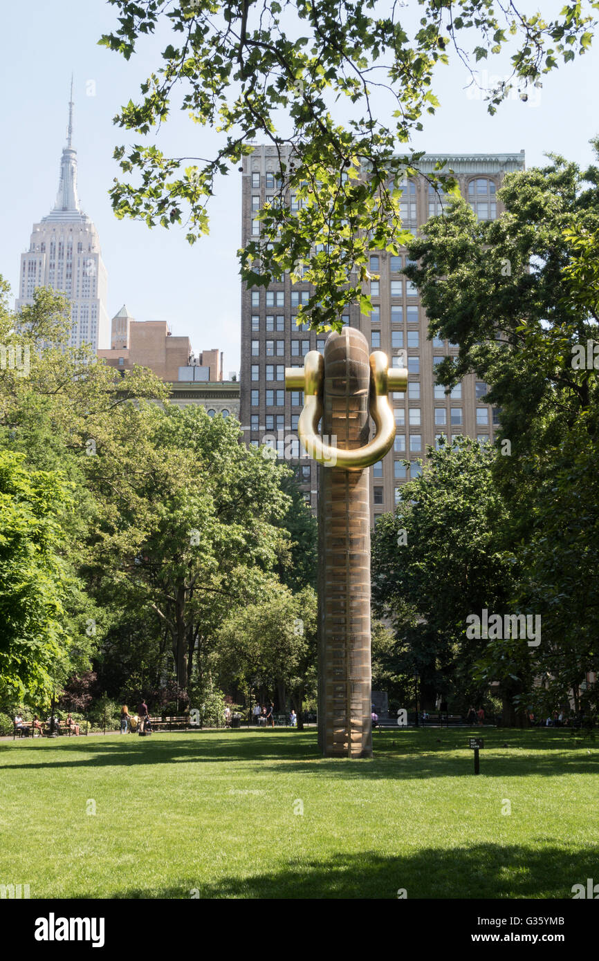 Martin Puryear Sculpture "Big Bling" in Madison Square Park, NYC Stock ...