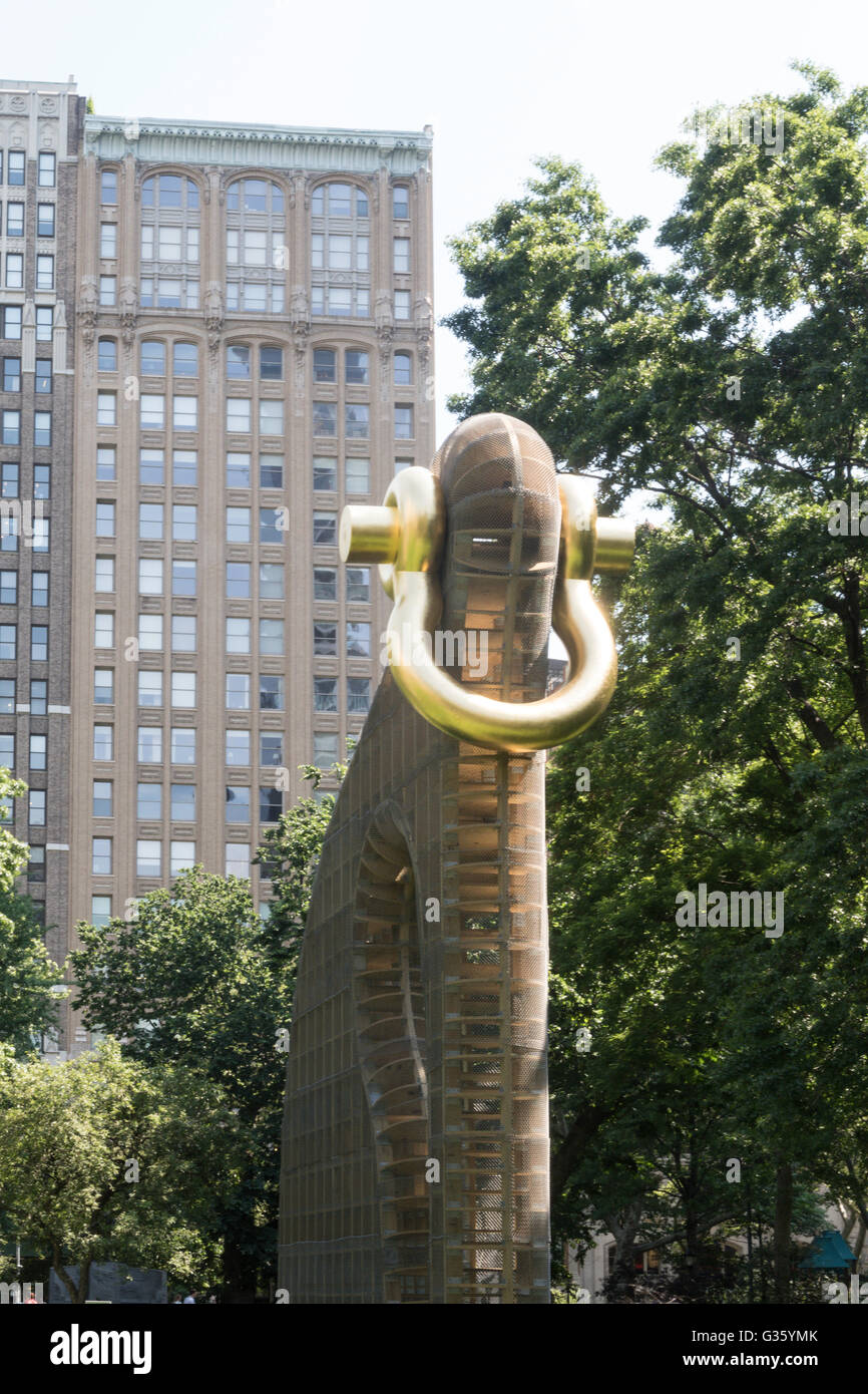 Martin Puryear Sculpture "Big Bling" in Madison Square Park, NYC Stock ...
