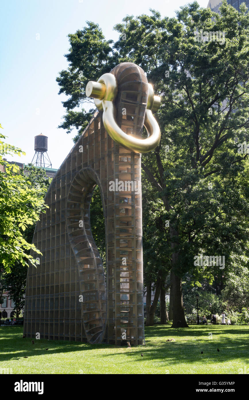 Martin Puryear Sculpture "Big Bling" in Madison Square Park, NYC Stock ...