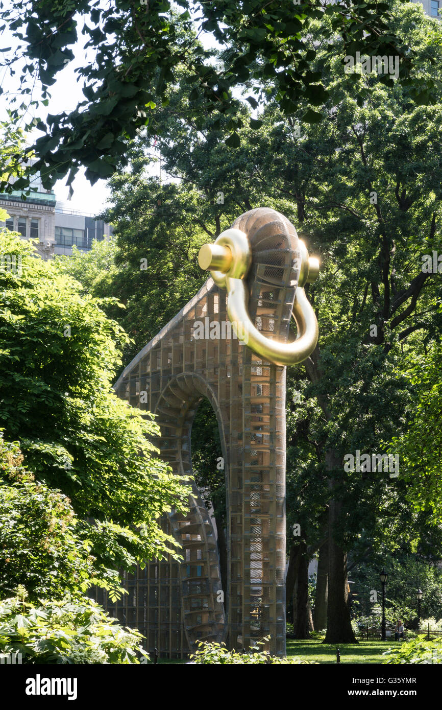 Martin Puryear Sculpture "Big Bling" in Madison Square Park, NYC Stock ...
