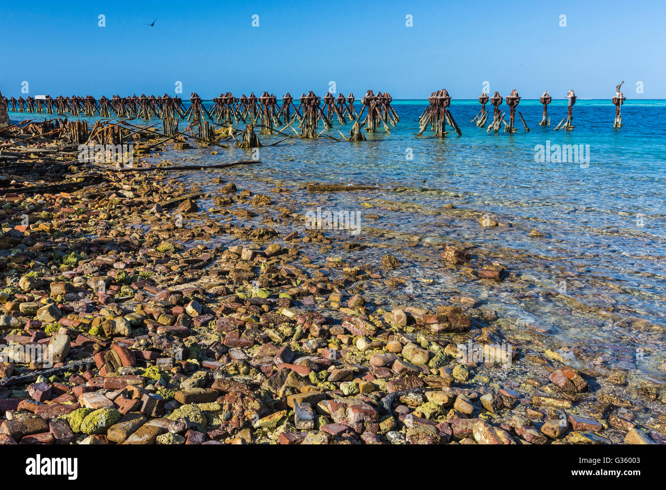Ruins of south coaling station for Fort Jefferson at Garden Key in Dry ...