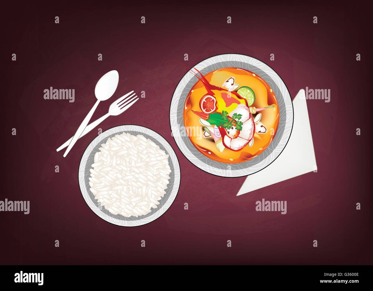 Tom yum goong soup Stock Vector Images - Alamy