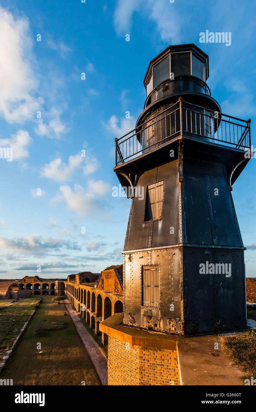 Harbor Light and the elegant ruins of Fort Jefferson on Garden Key in ...