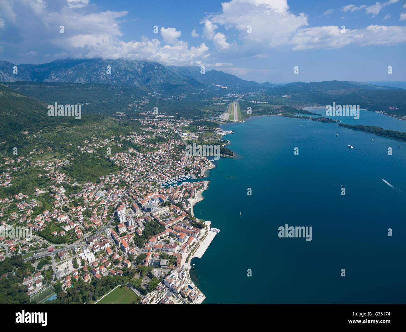 Aerial view of Tivat city Stock Photo - Alamy