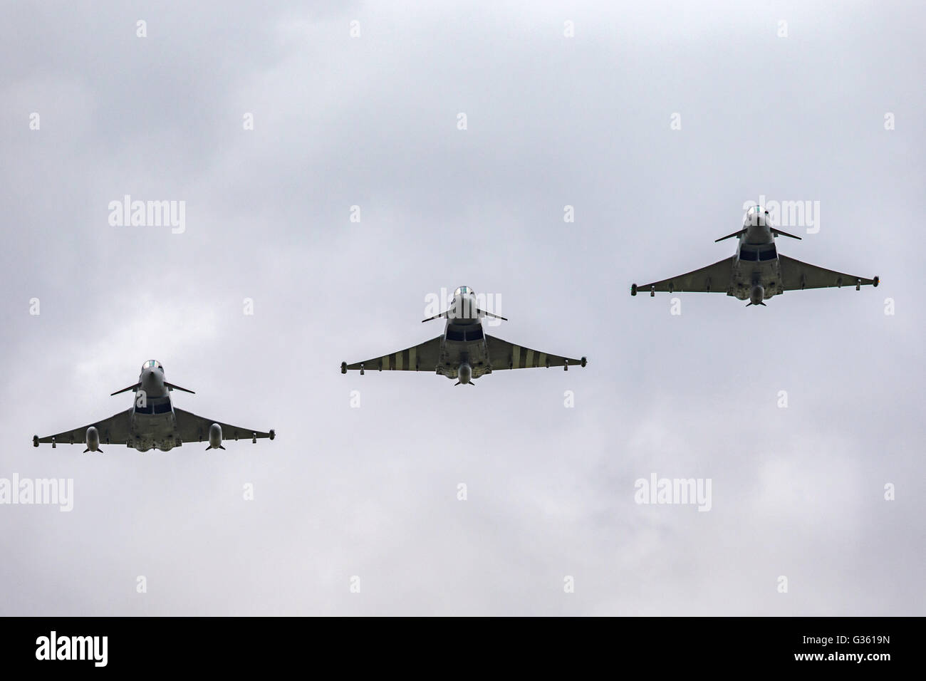 Three Royal Air Force (RAF) Eurofighter EF-2000 Typhoons form RAF ...