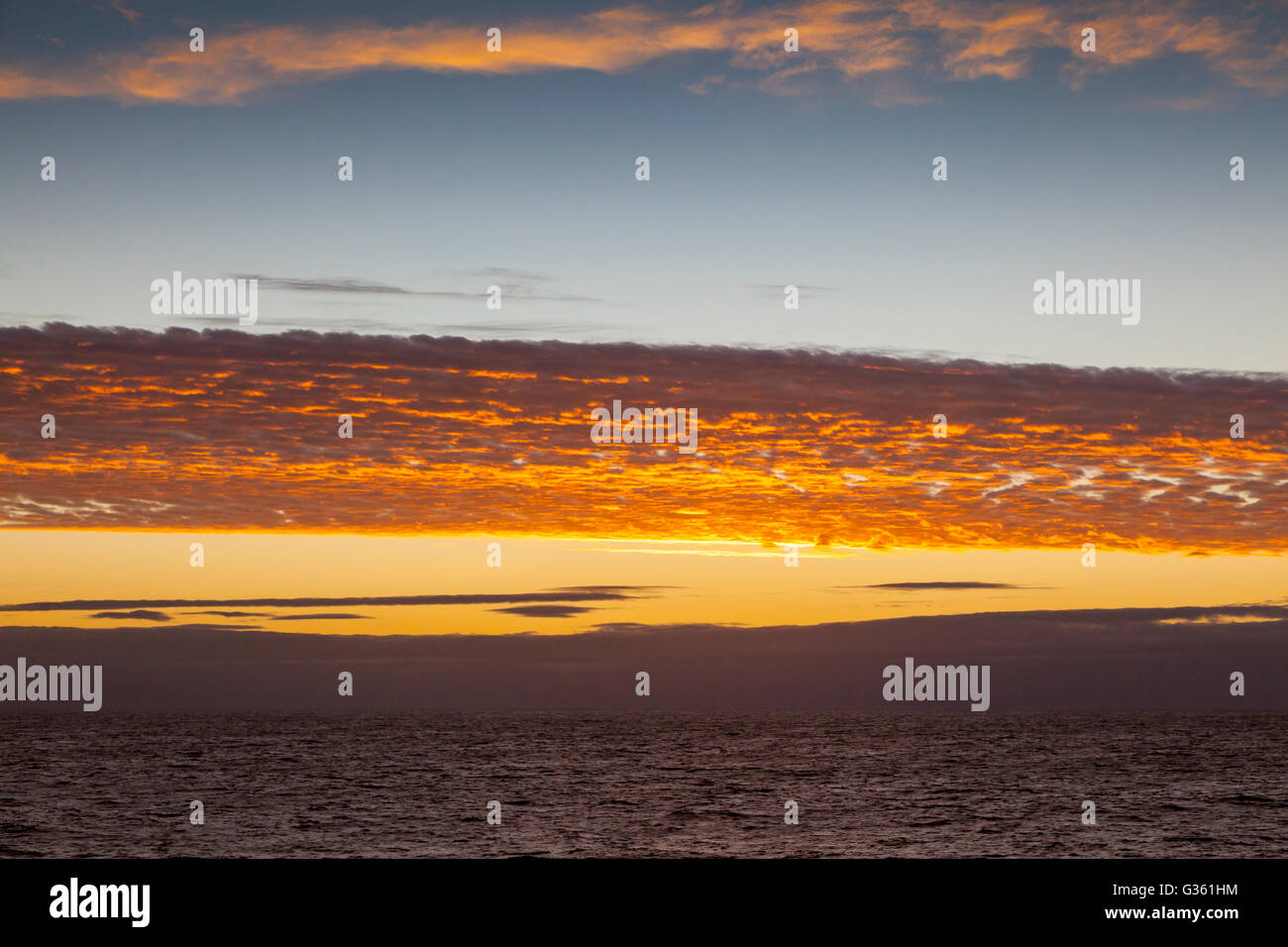 Southern Ocean sunset, en route to Bounty Island Stock Photo - Alamy
