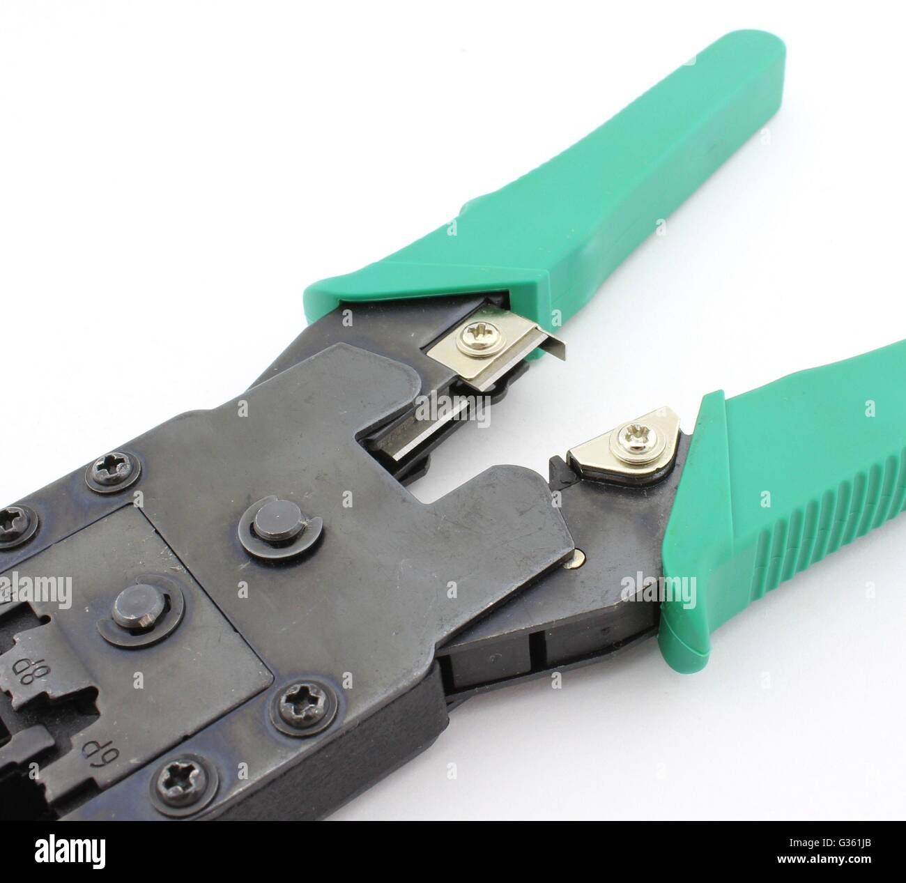 RJ45 crimping tool cutting blades Stock Photo - Alamy