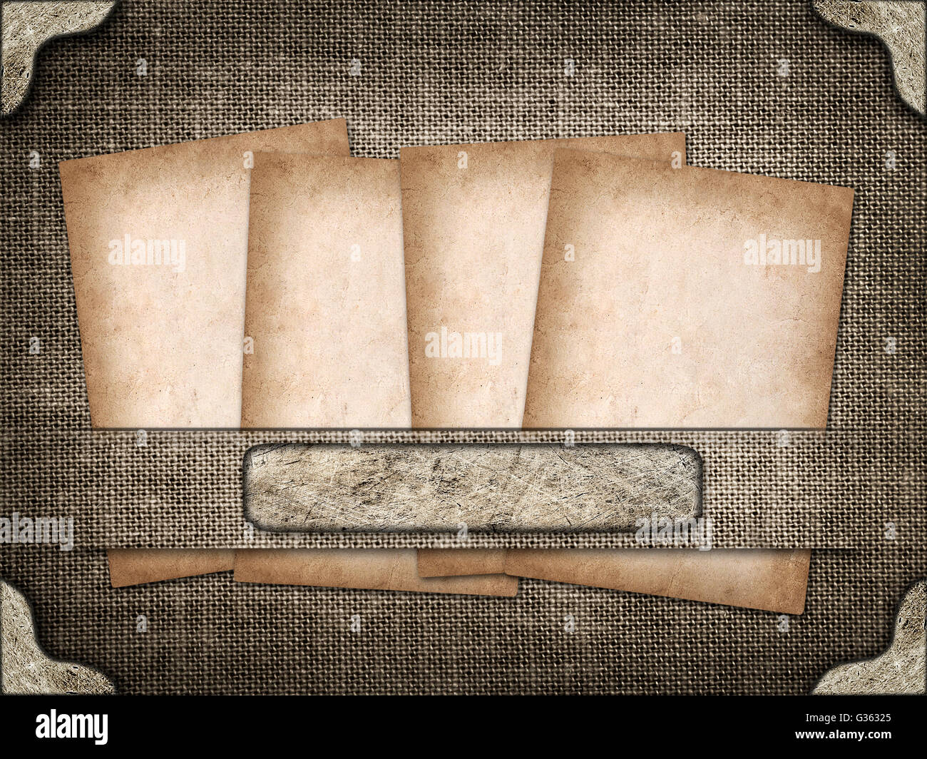 Old-style card on the background of linen Stock Photo - Alamy