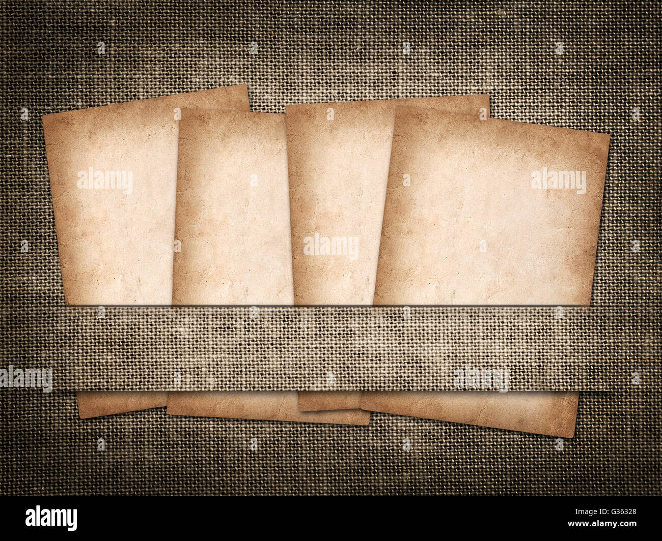 Old-style card on the background of linen Stock Photo - Alamy