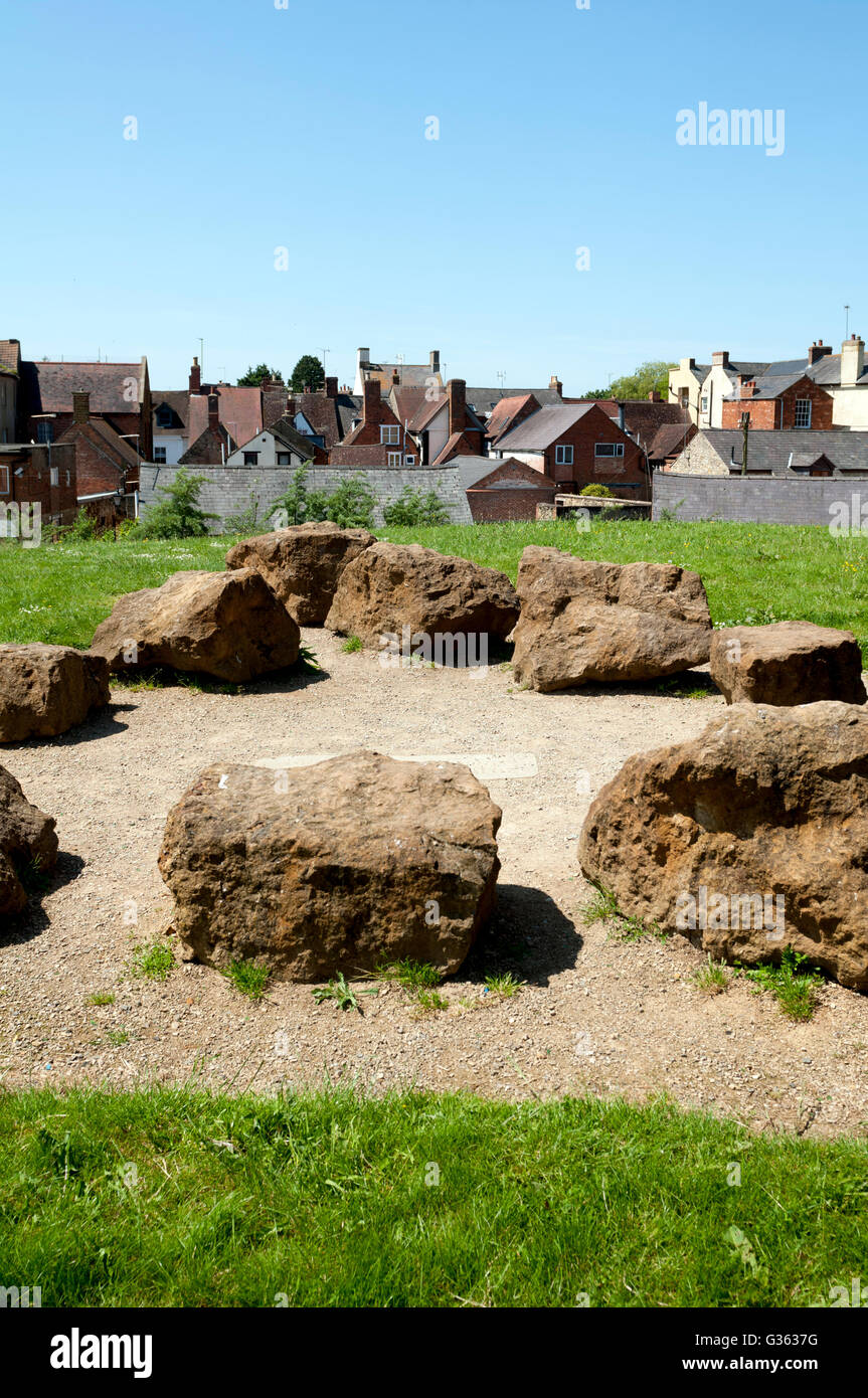 Stones at the top of Bury Mount, Towcester, Northamptonshire, England ...