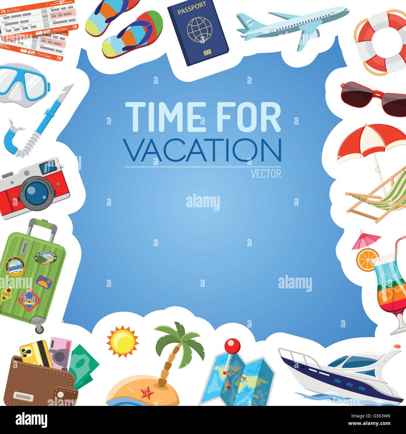 Summer seaside vacation concept Stock Vector Images - Alamy