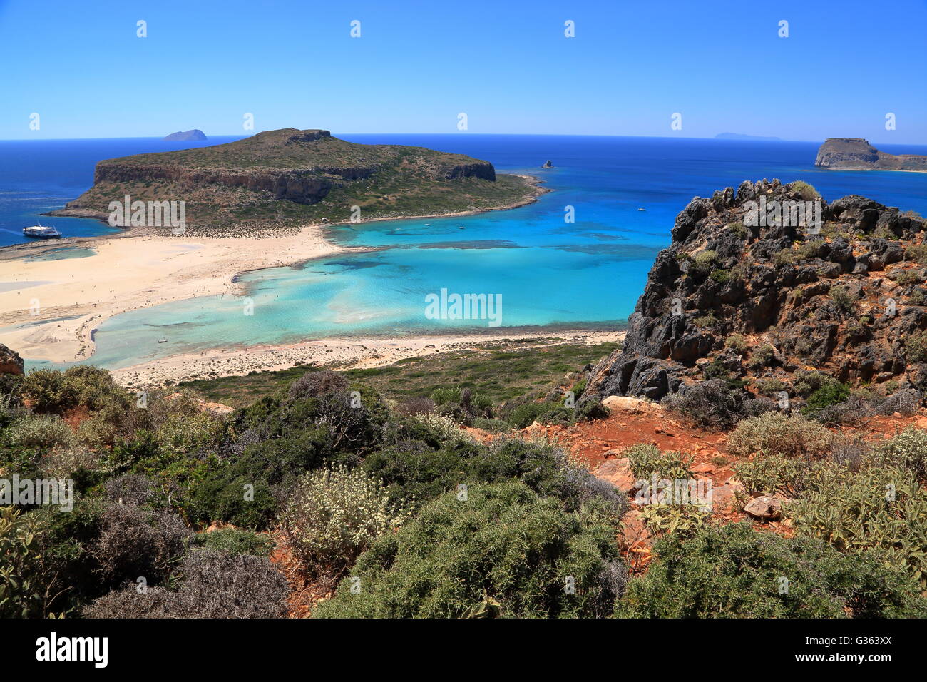 Balos Bay, Gramvousa Peninsula, Western part of Crete, Greece Stock ...