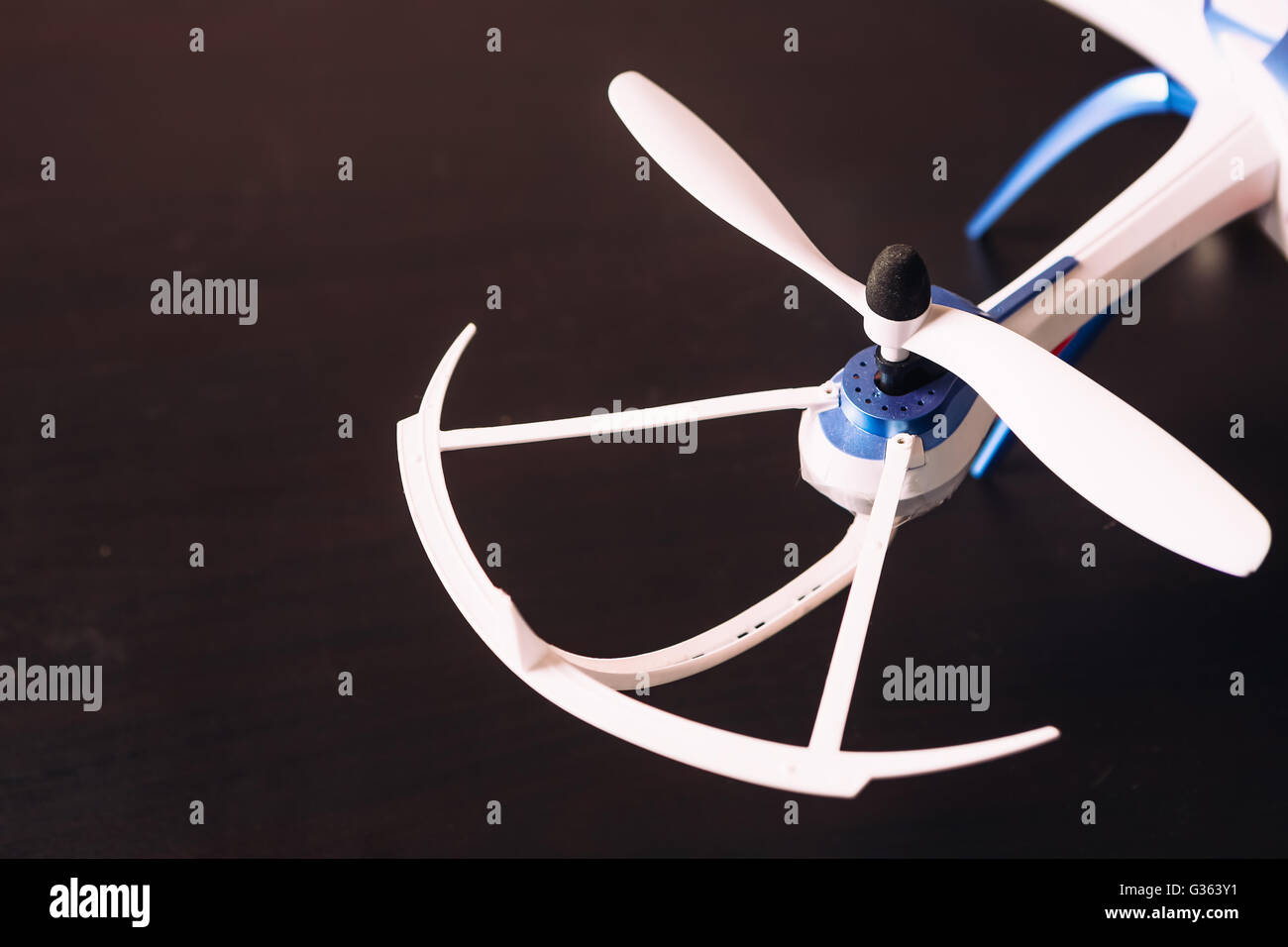 close-up of the rotor unmanned aircraft propeller blade quadrocopter ...