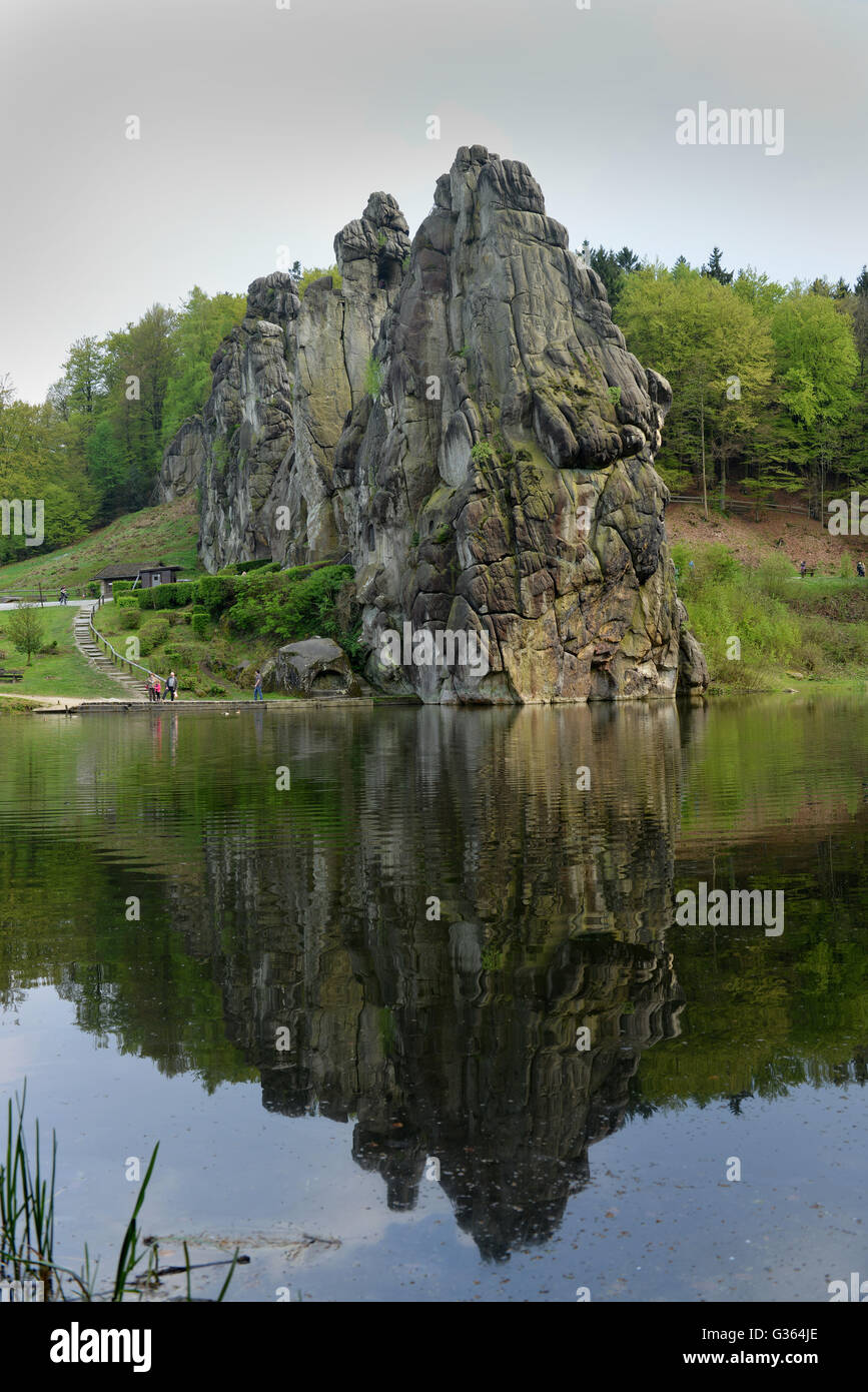 Rock formation Externsteine, Horn-Bad Meinberg, Teutoburg Forest, North ...