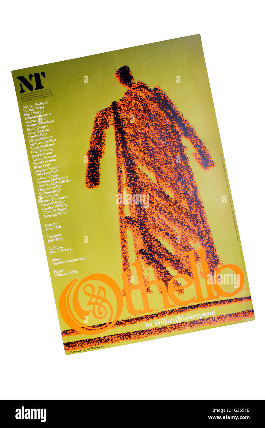 Poster for 1980 National Theatre production of Othello by William ...