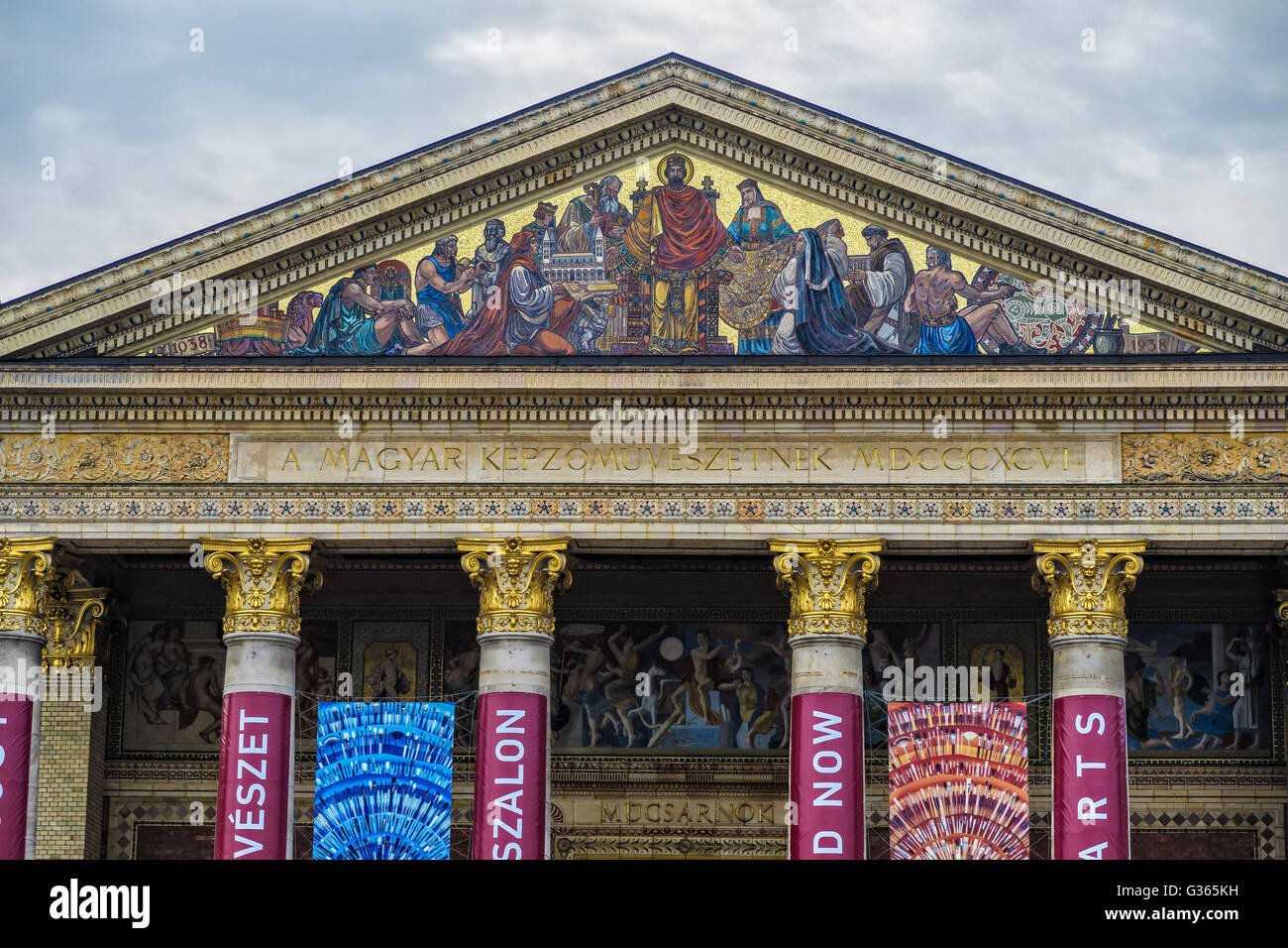 The 1896 Budapest Mucsarnok Exhibition Hall, Heroe's Square, Hungary ...
