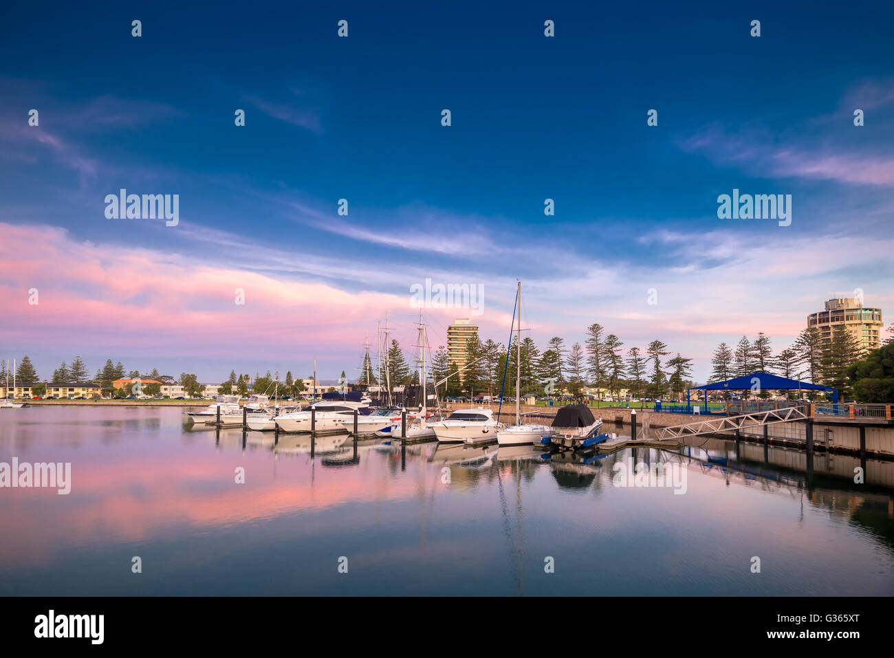 Adelaide, Australia - November 8, 2014: Boats parked in the docks of ...