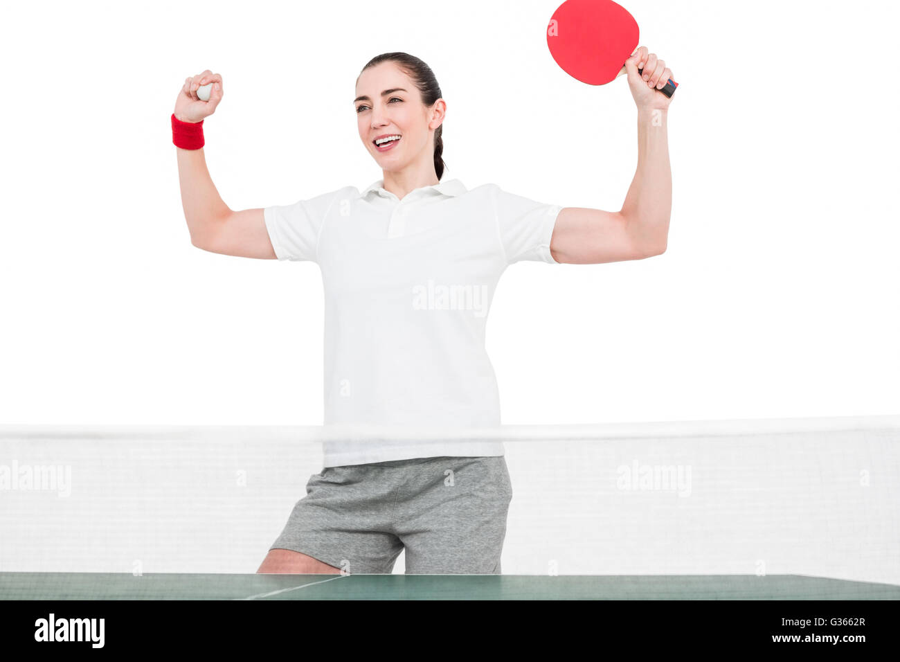 Female athlete playing ping pong Stock Photo - Alamy