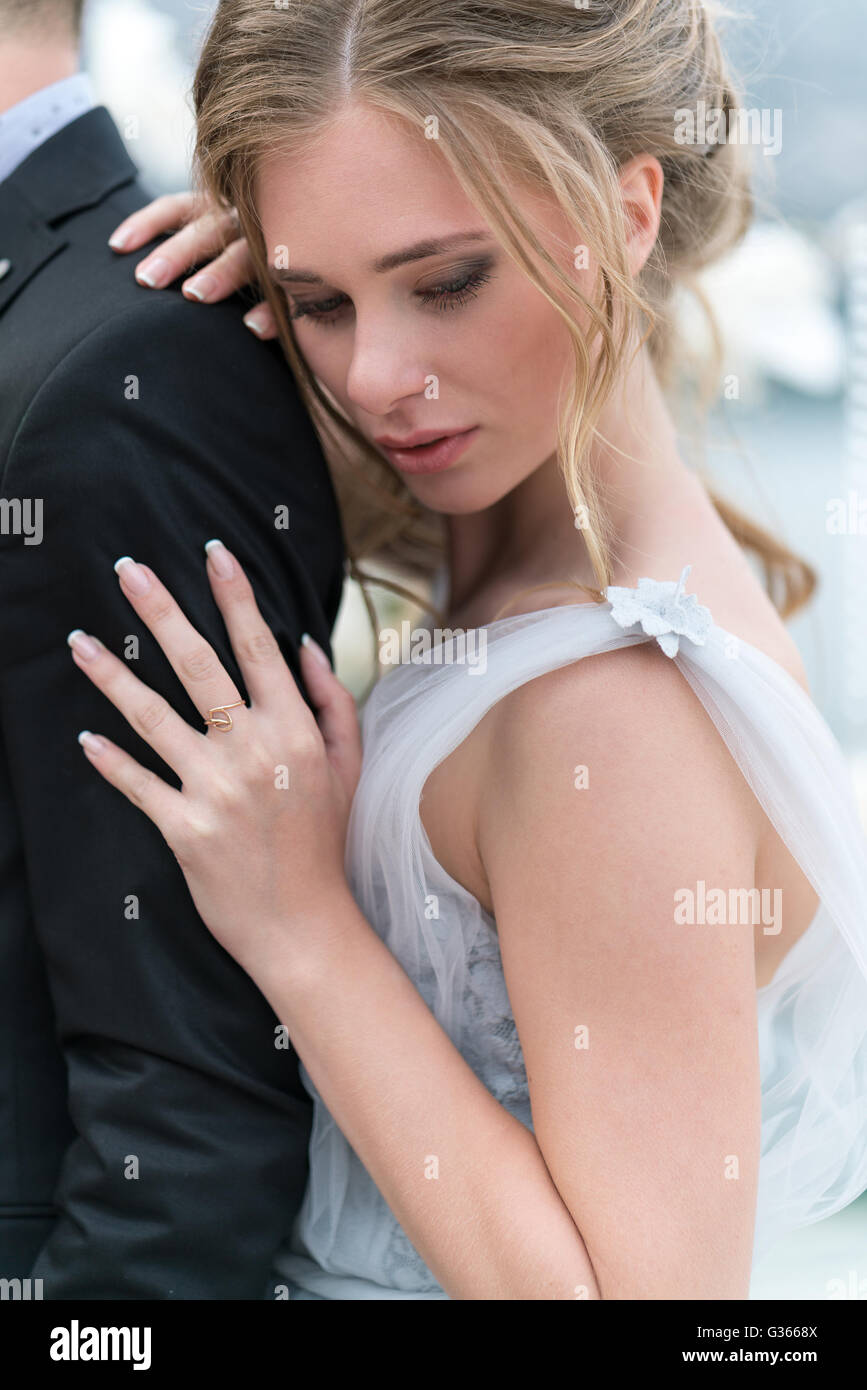 beautiful caucasian couple just married Stock Photo - Alamy
