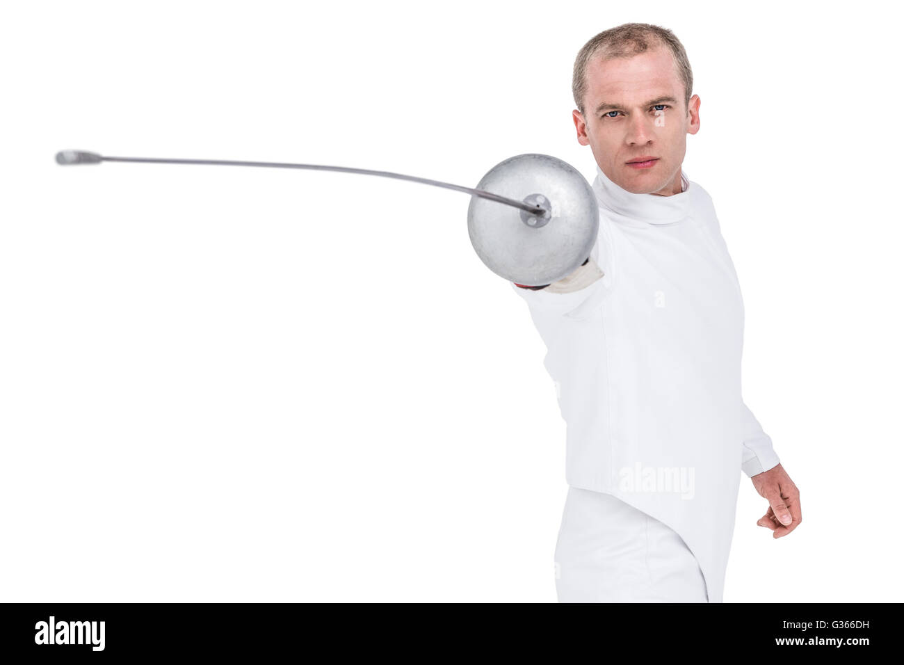 Swordsman practicing with fencing sword Stock Photo - Alamy