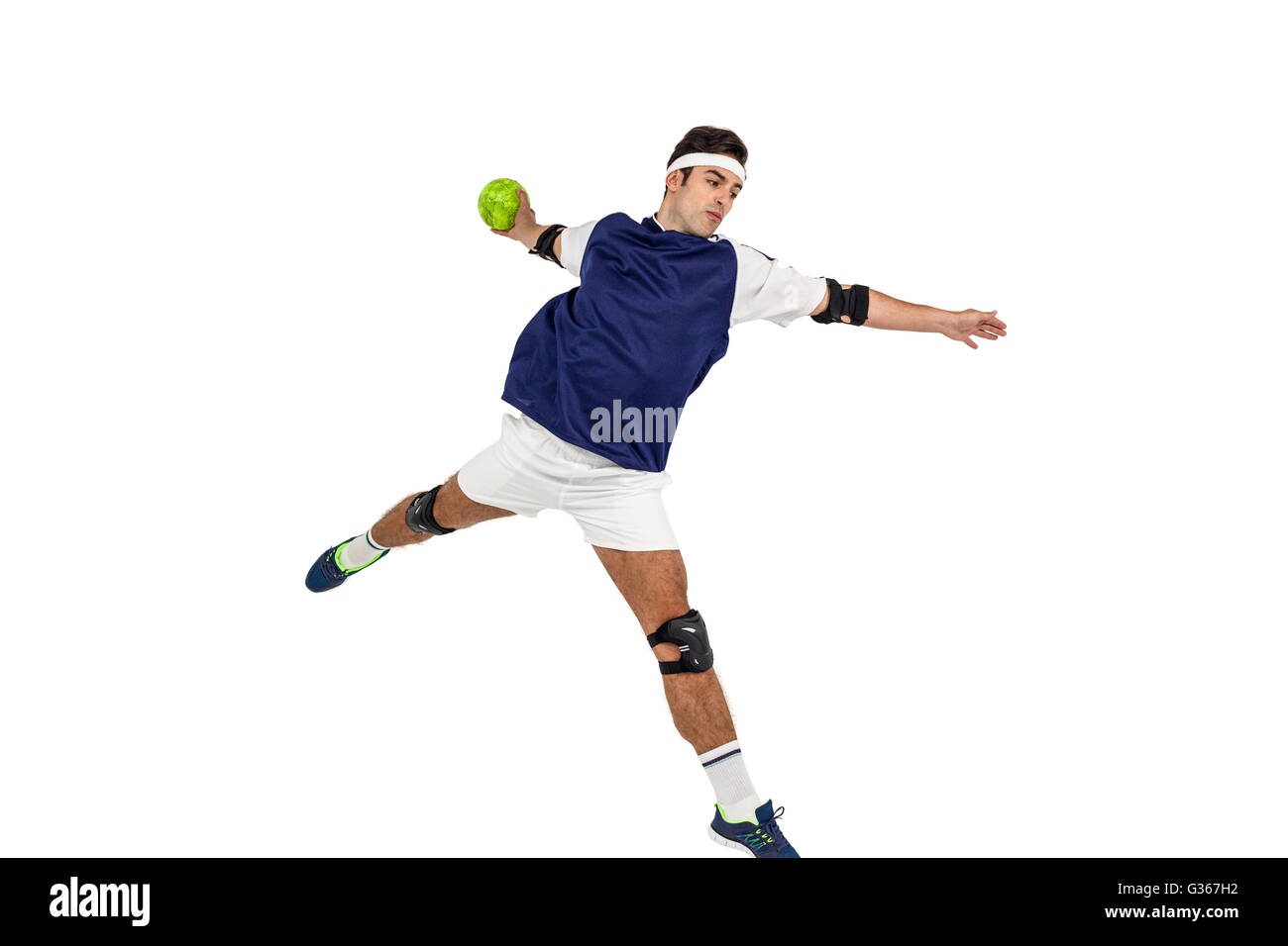 Sportsman throwing a ball Stock Photo - Alamy