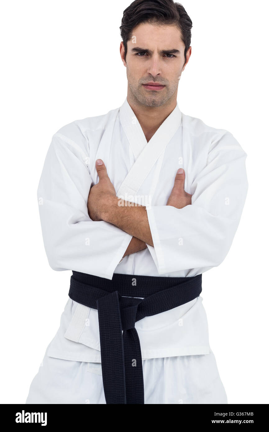 Portrait of fighter standing with arms crossed Stock Photo - Alamy