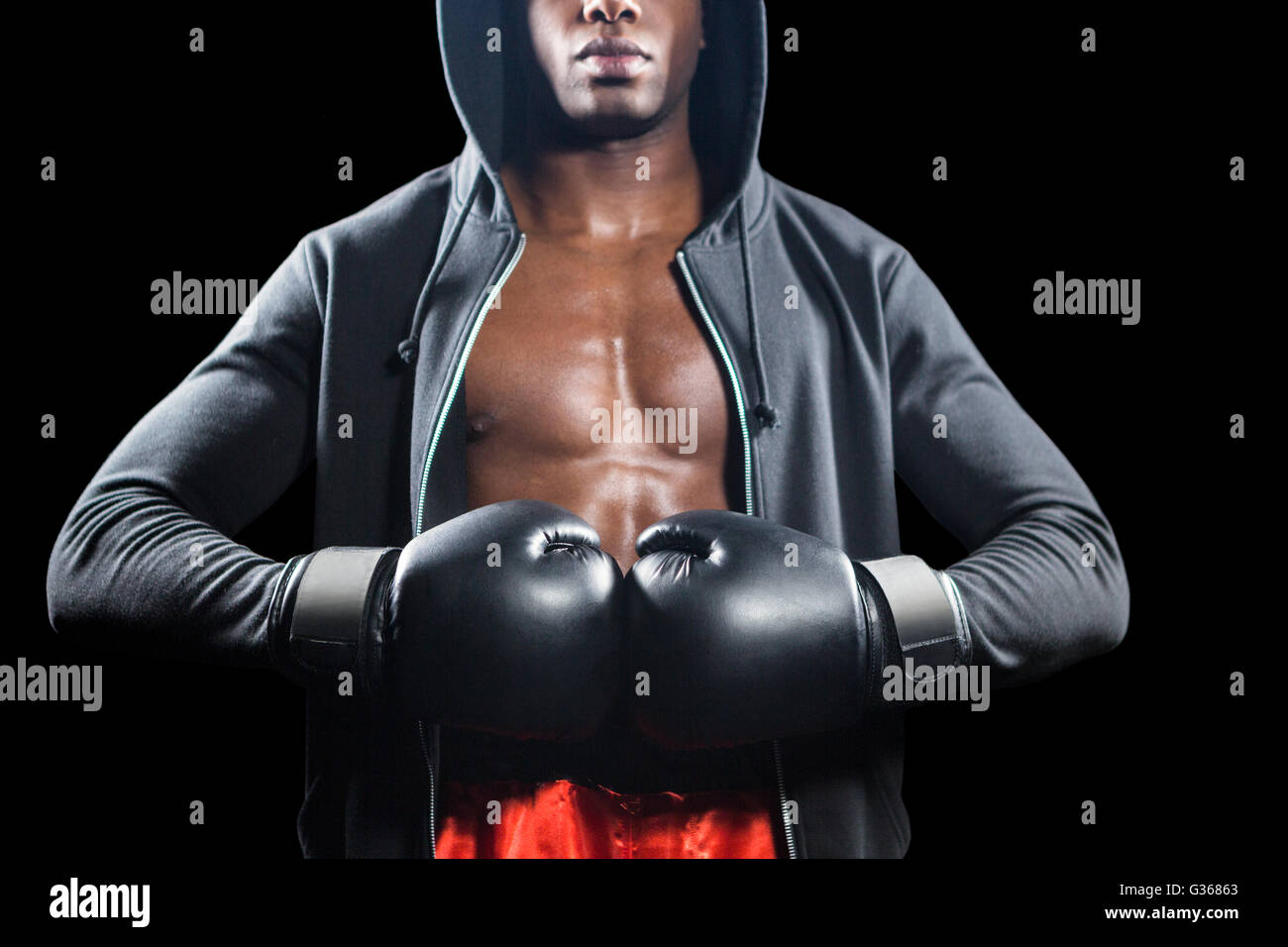 Mid section of muscular boxer Stock Photo - Alamy