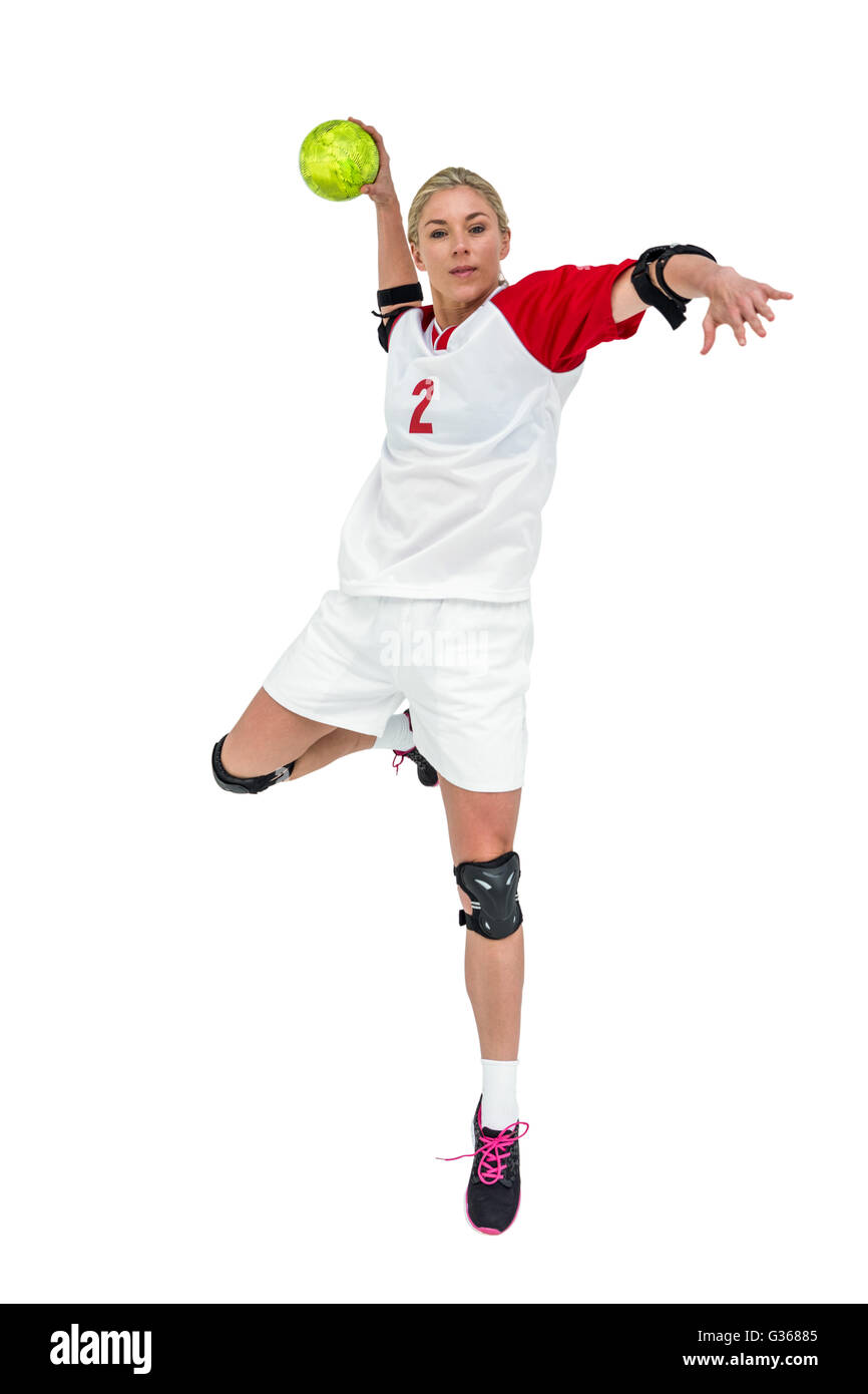 Female throwing ball Cut Out Stock Images & Pictures - Alamy