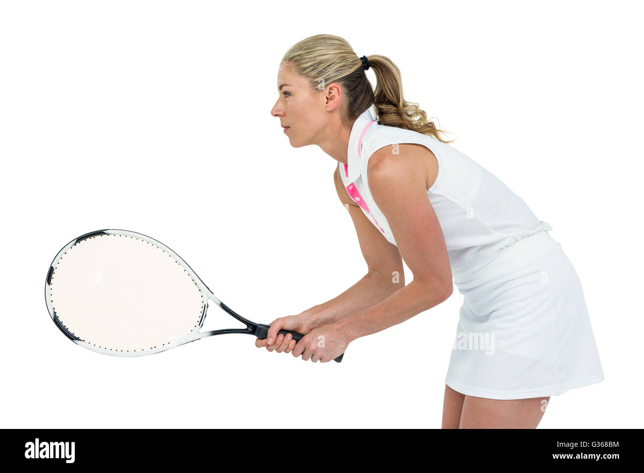 Athlete playing tennis with a racket Stock Photo - Alamy