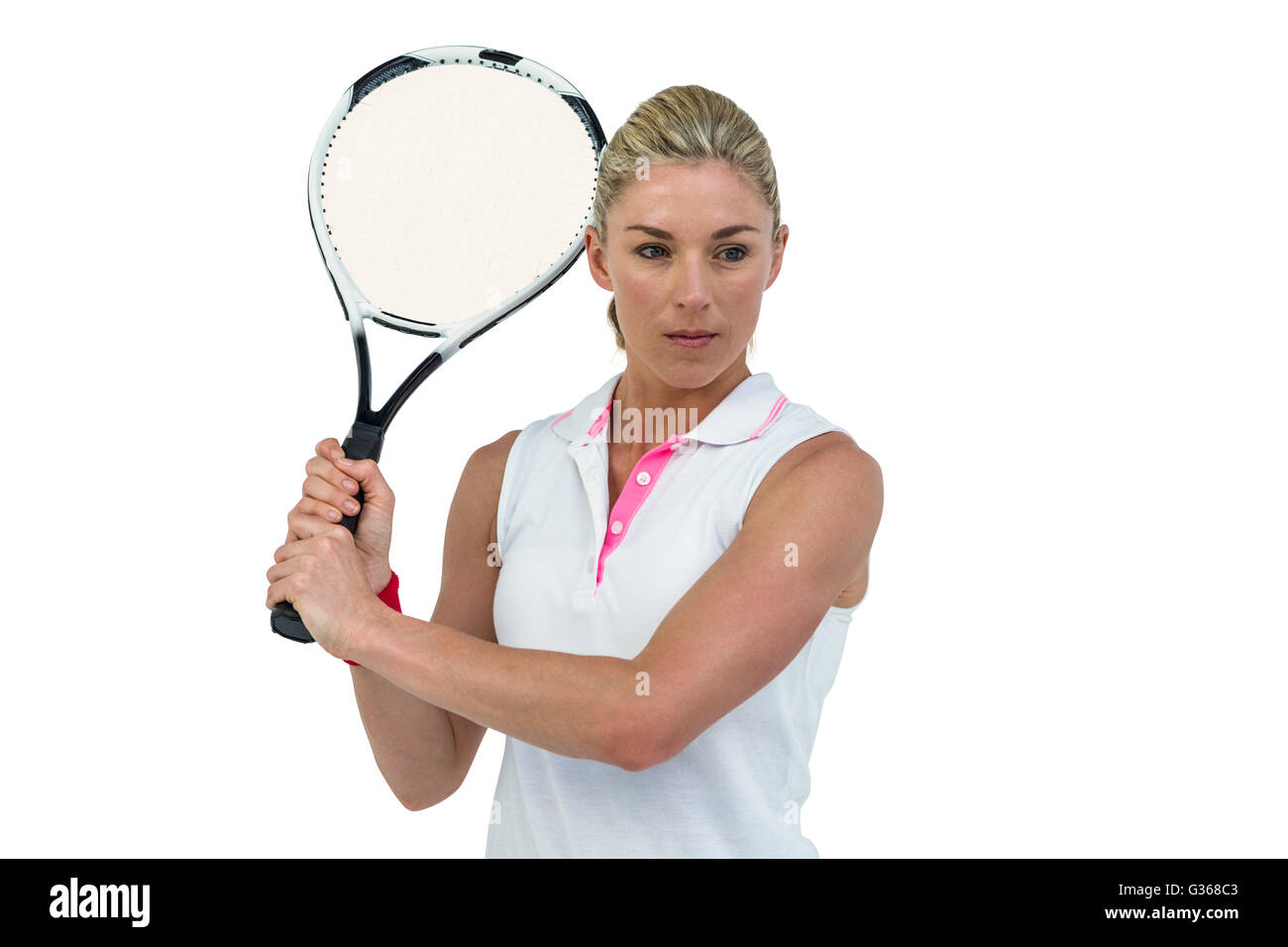 Athlete playing tennis with a racket Stock Photo - Alamy