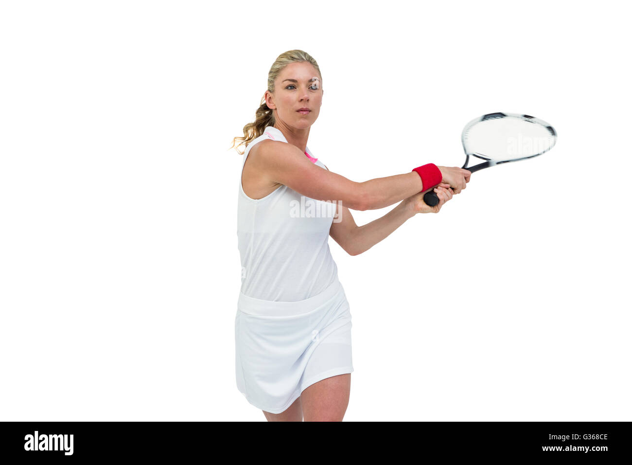 Athlete playing tennis with a racket Stock Photo - Alamy