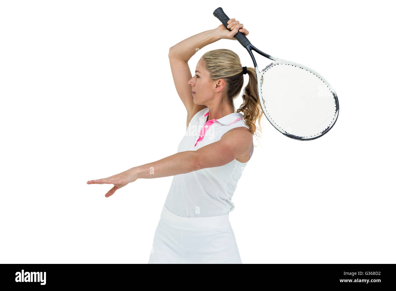 Athlete playing tennis with a racket Stock Photo - Alamy
