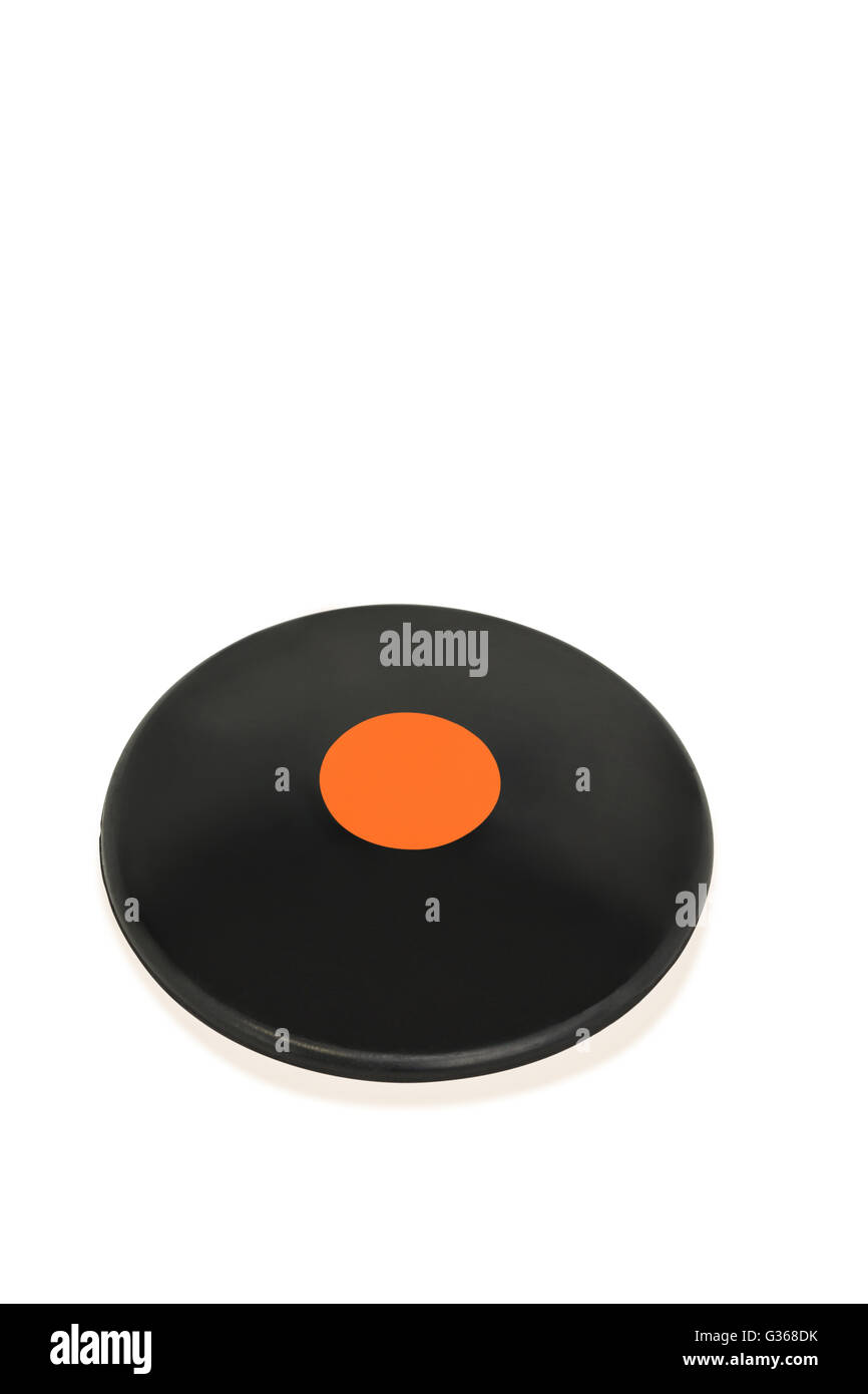 Discus throw on white background Stock Photo - Alamy