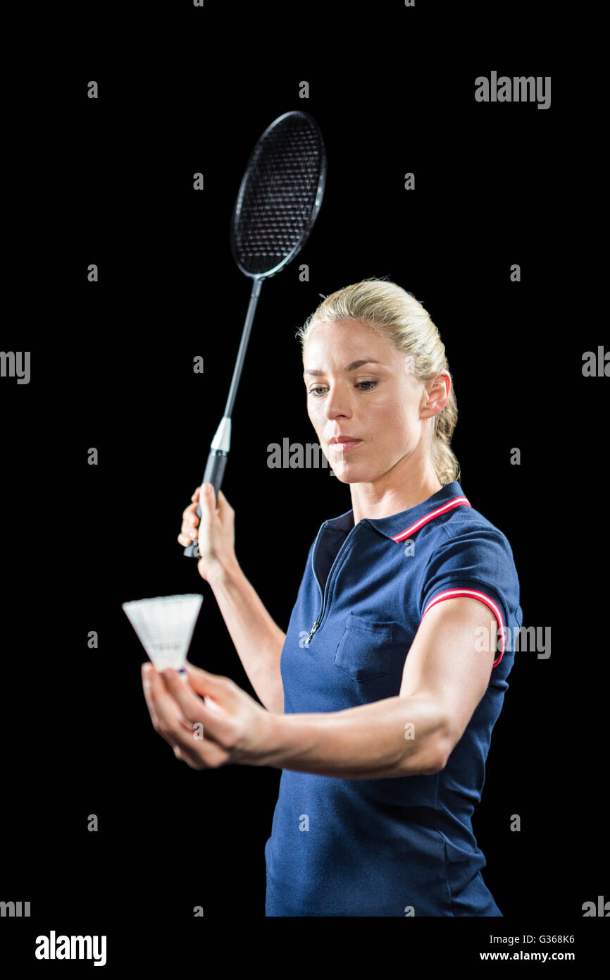 Badminton player ready to serve hi-res stock photography and images - Alamy