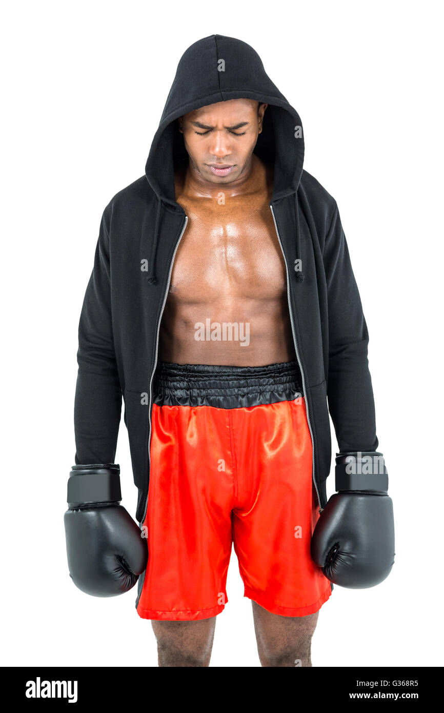 Boxer posing after failure Stock Photo - Alamy