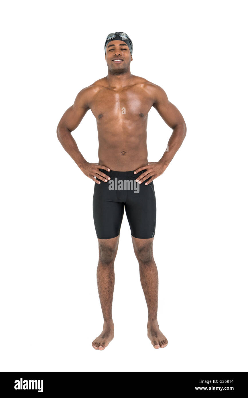 Swimmer smiling and posing Stock Photo - Alamy