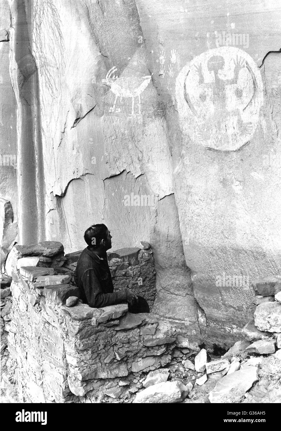 Prehistoric Native-American pictographs at Navajo National Monument ...