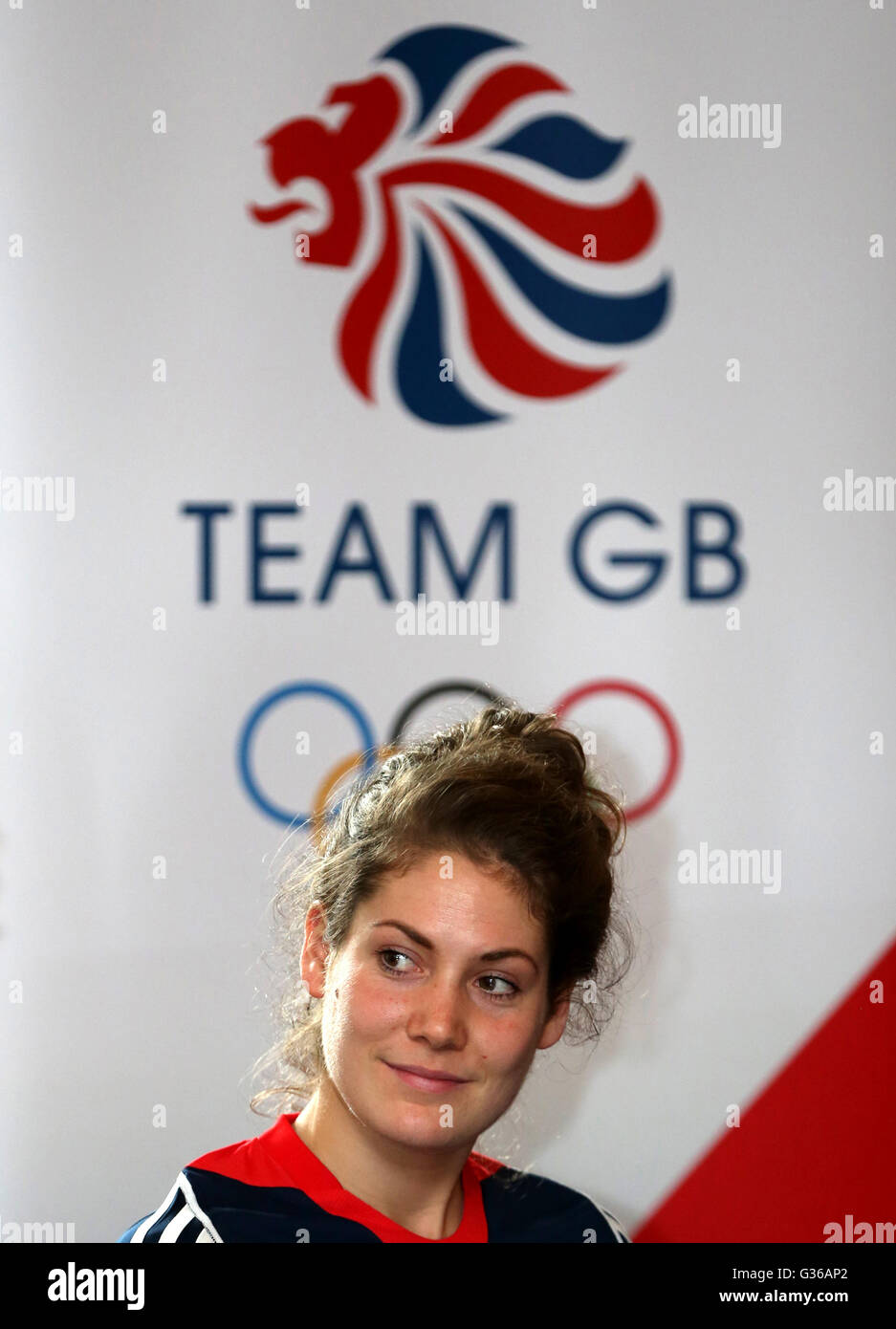 Great Britain's Kate French during a press conference at the Rio 2016 ...